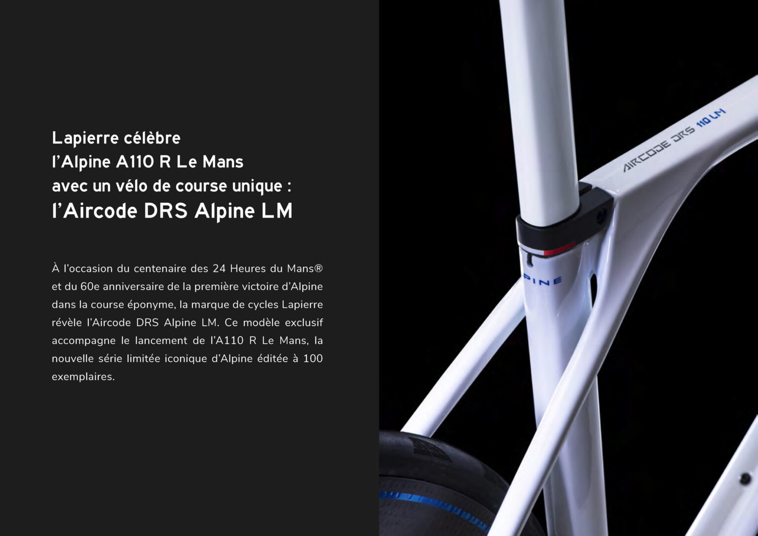 Lapierre Aircode DRS édition limitée Alpine LM 24 heures du Mans – Espace Vélo